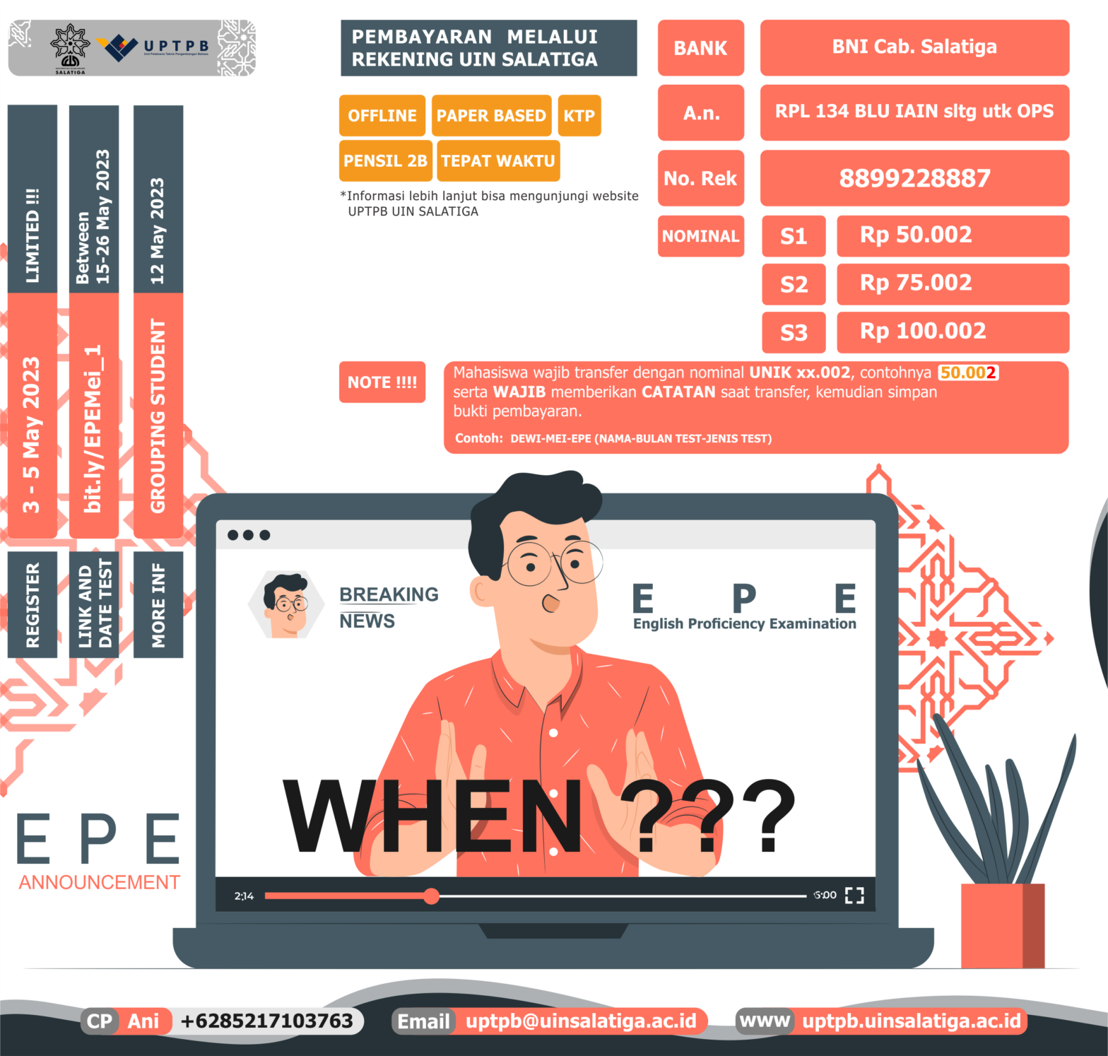 Tes English Proficiency Examination (EPE) UIN Salatiga Mei 2023 – UPT ...